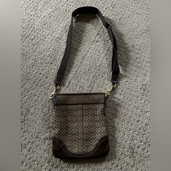 Coach | Bags | Coach Crossbody Handbag Suede On The Bottom With ...
